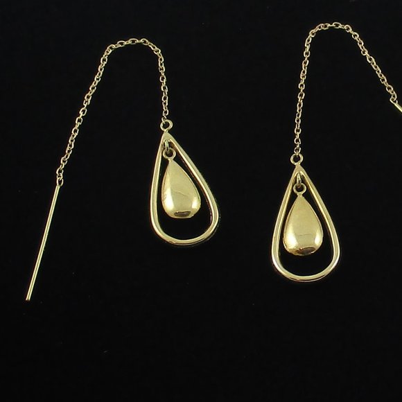 QVC | Jewelry | 4k Teardrop Dangle Threader Earrings | Poshmark